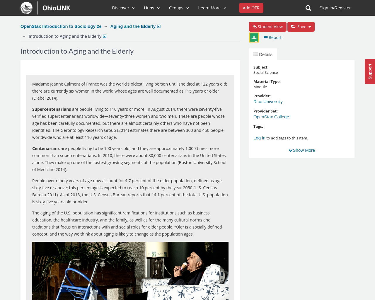 OpenStax Introduction to Sociology 2e, Aging and the Elderly ...