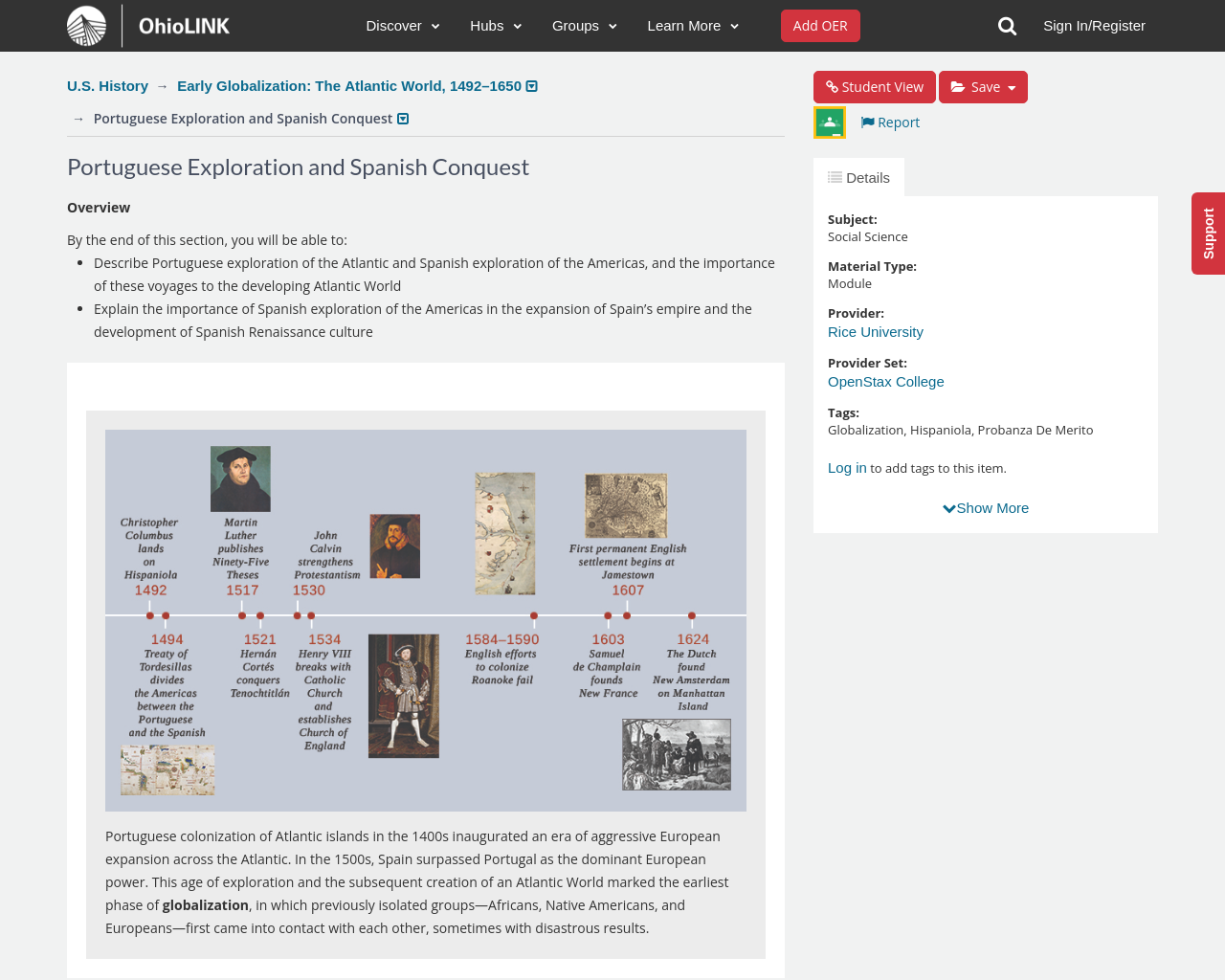 U.S. History, Early Globalization: The Atlantic World, 1492–1650 ...