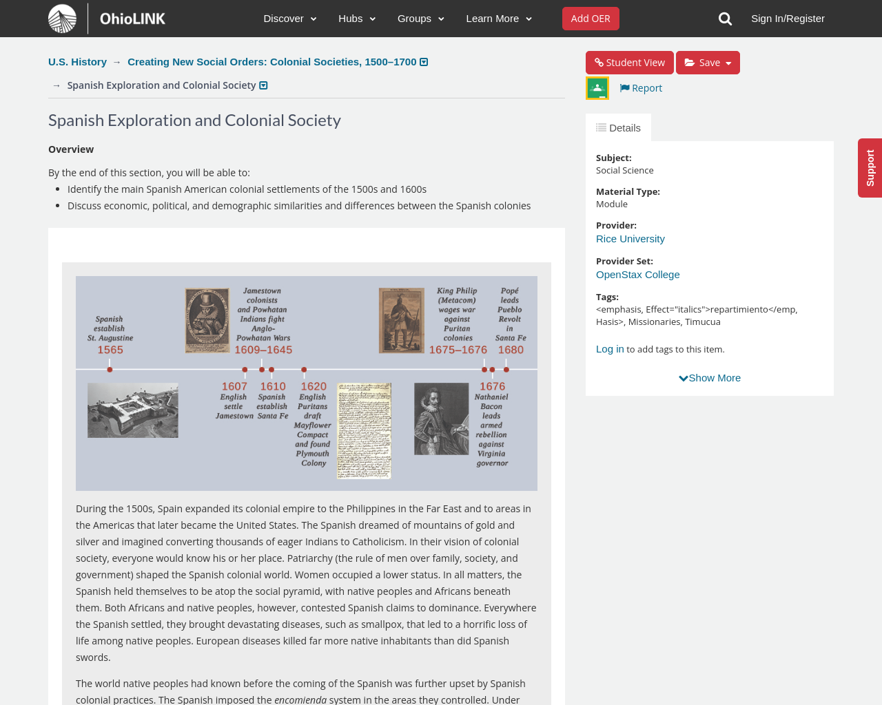 U.S. History, Creating New Social Orders: Colonial Societies, 1500–1700 ...