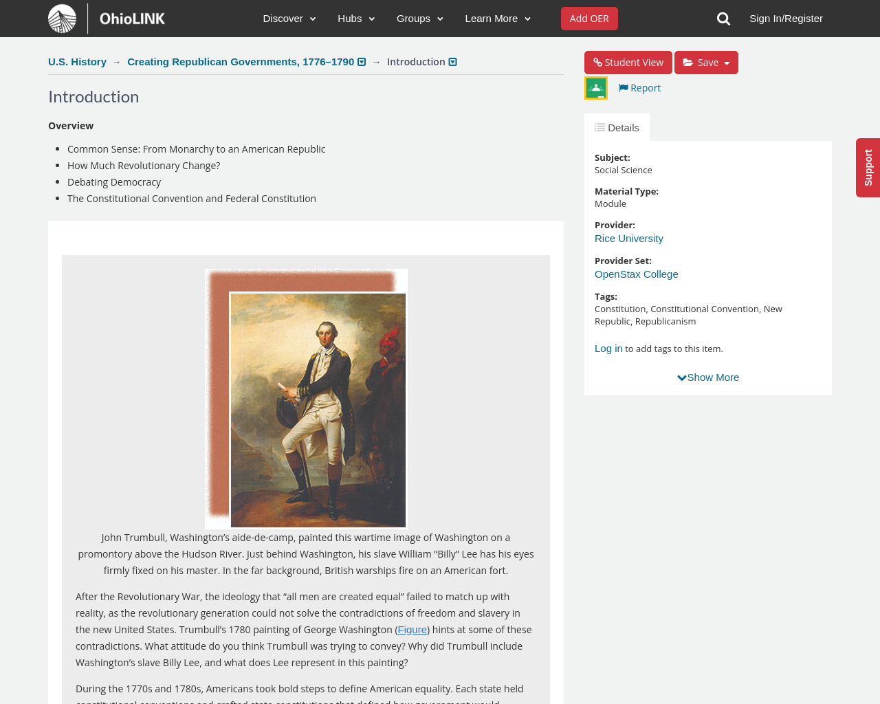 U.S. History, Creating Republican Governments, 1776–1790, Introduction ...