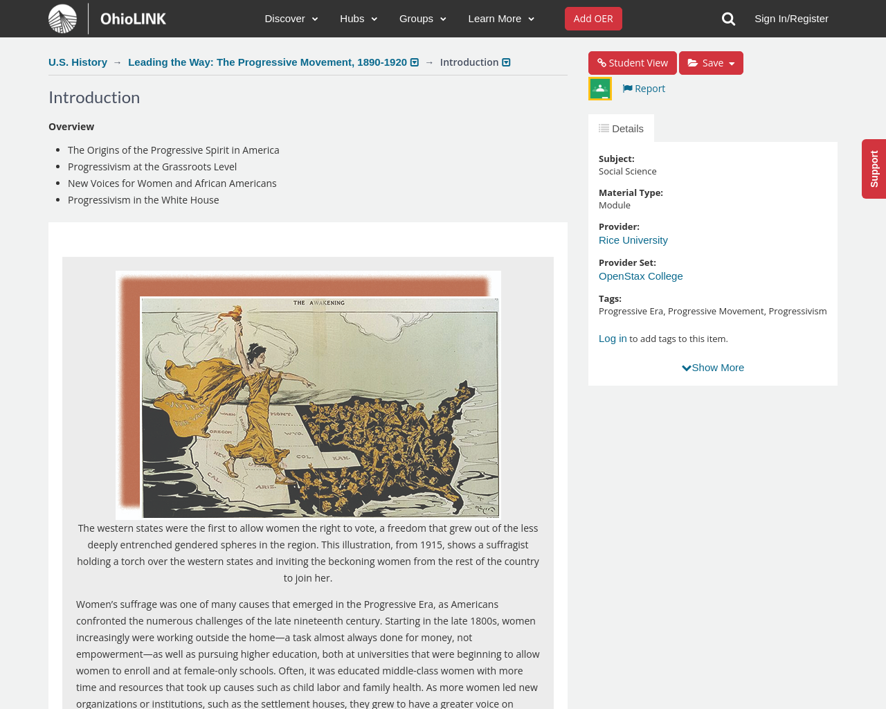 U.S. History, Leading the Way: The Progressive Movement, 1890-1920 ...