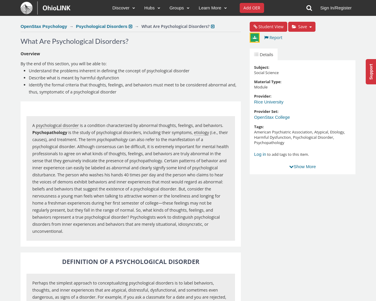 OpenStax Psychology, Psychological Disorders, What Are Psychological ...