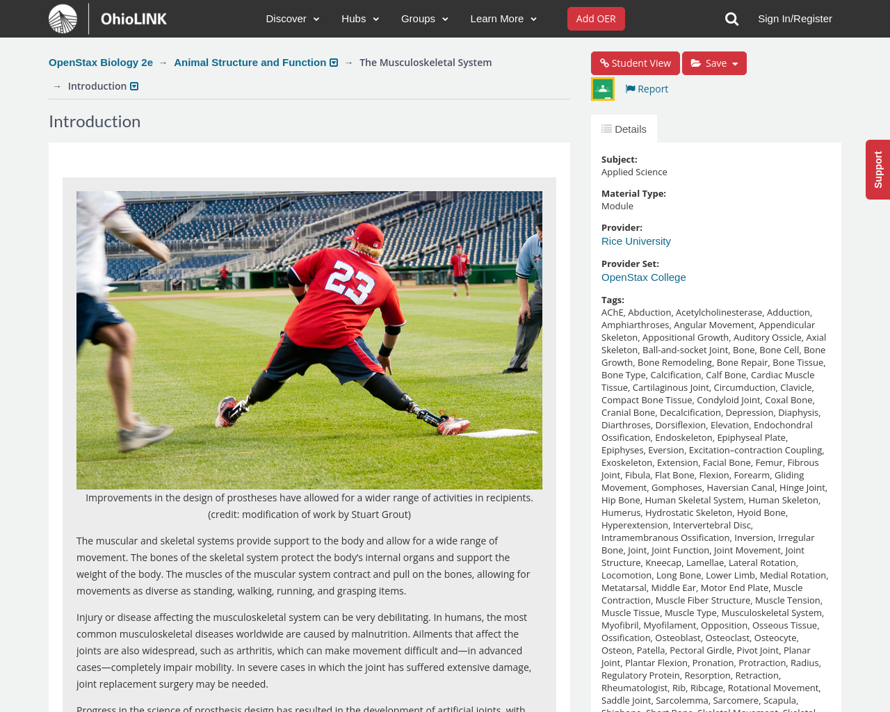 OpenStax Biology 2e, Animal Structure and Function, The Musculoskeletal System, Introduction ...