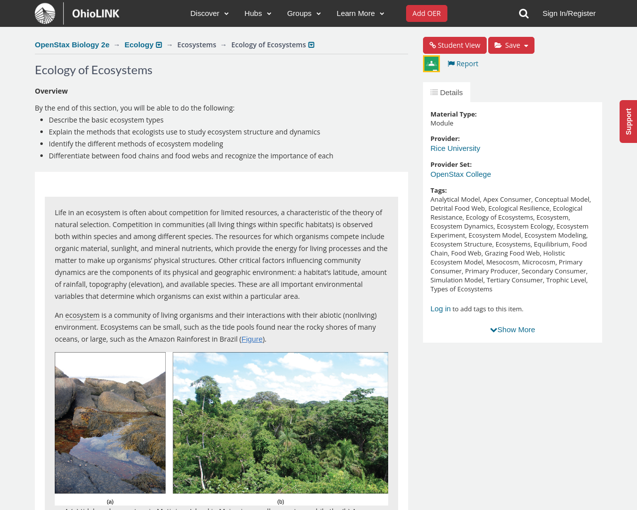 OpenStax Biology 2e, Ecology, Ecosystems, Ecology of Ecosystems | OhioLINK