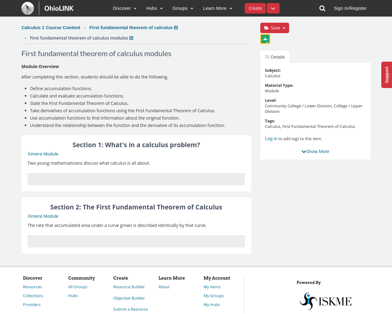 Calculus I Course Content, First fundamental theorem of calculus, First ...