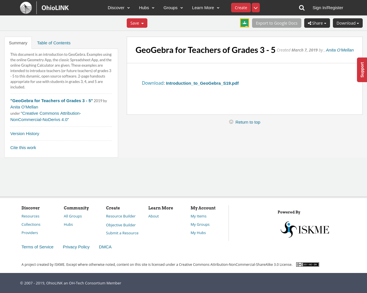 GeoGebra for Teachers of Grades 3 - 5 | OhioLINK