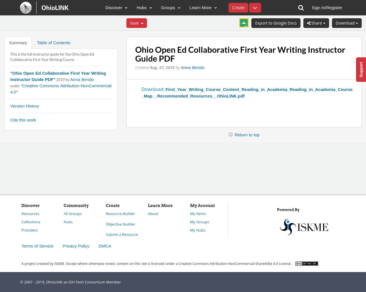 Ohio Open Ed Collaborative First Year Writing Instructor Guide PDF | OhioLINK